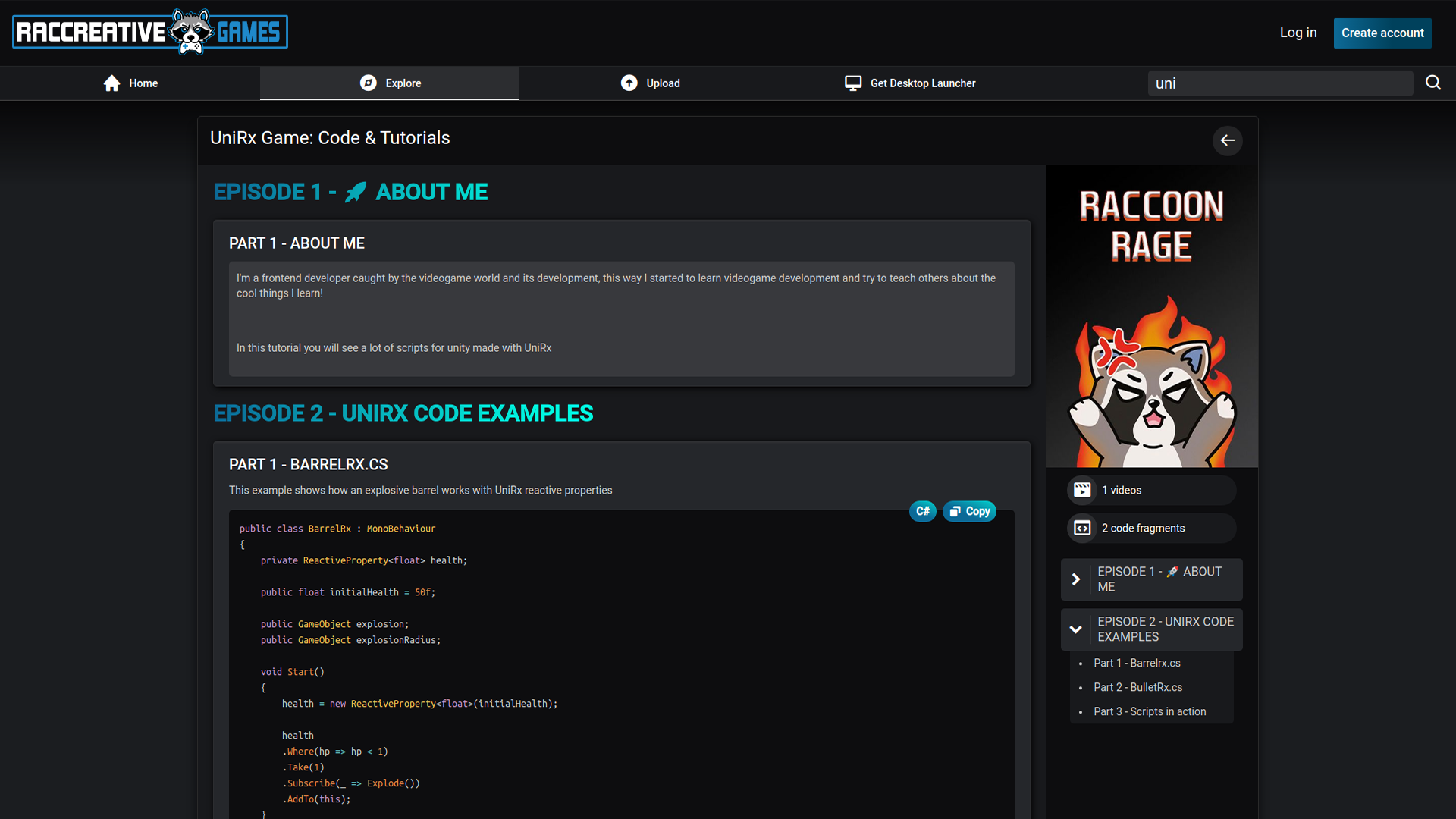 Upload and play your indie games - Raccreative Games